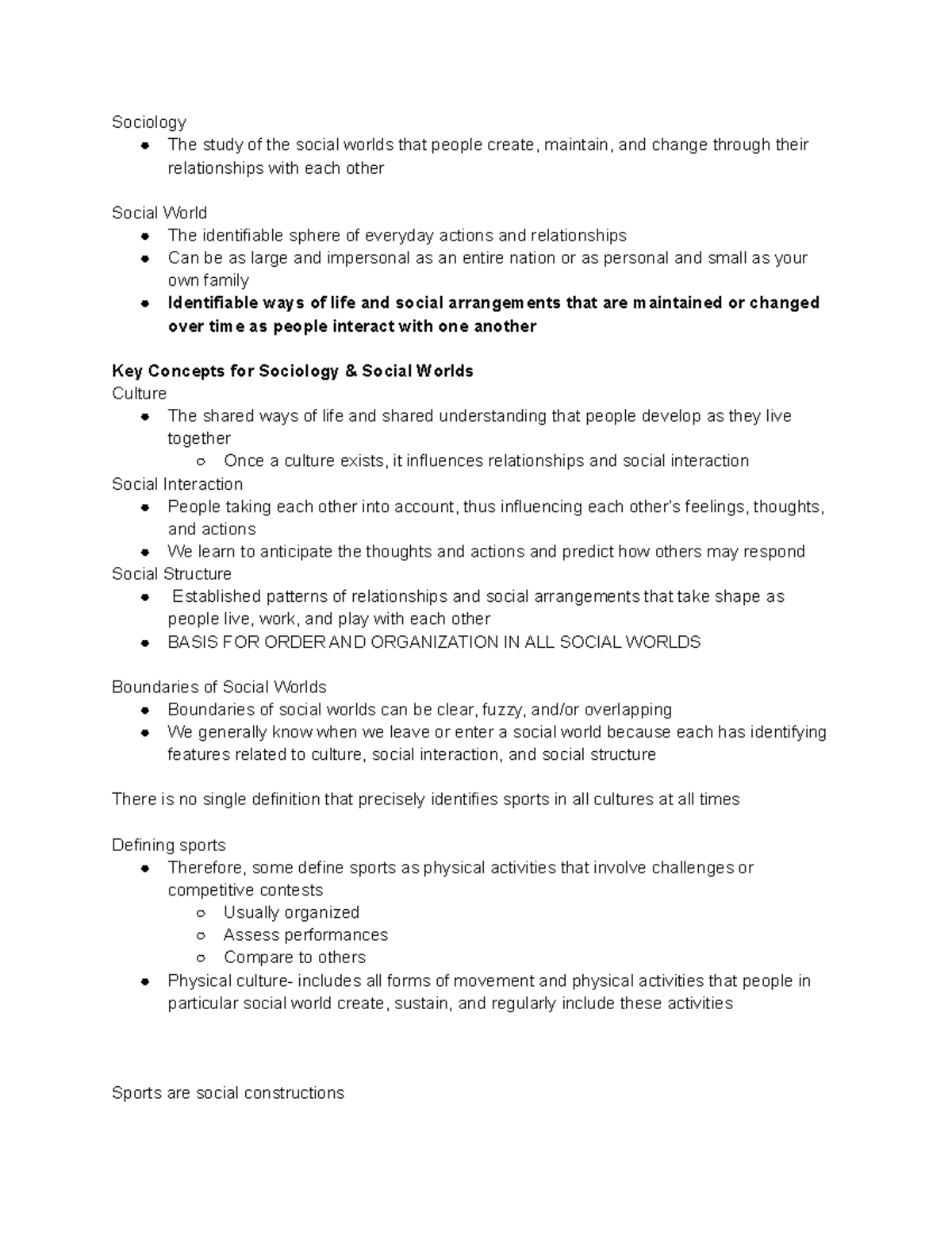 Intro to Sport & Society - Sociology The study of the social worlds ...