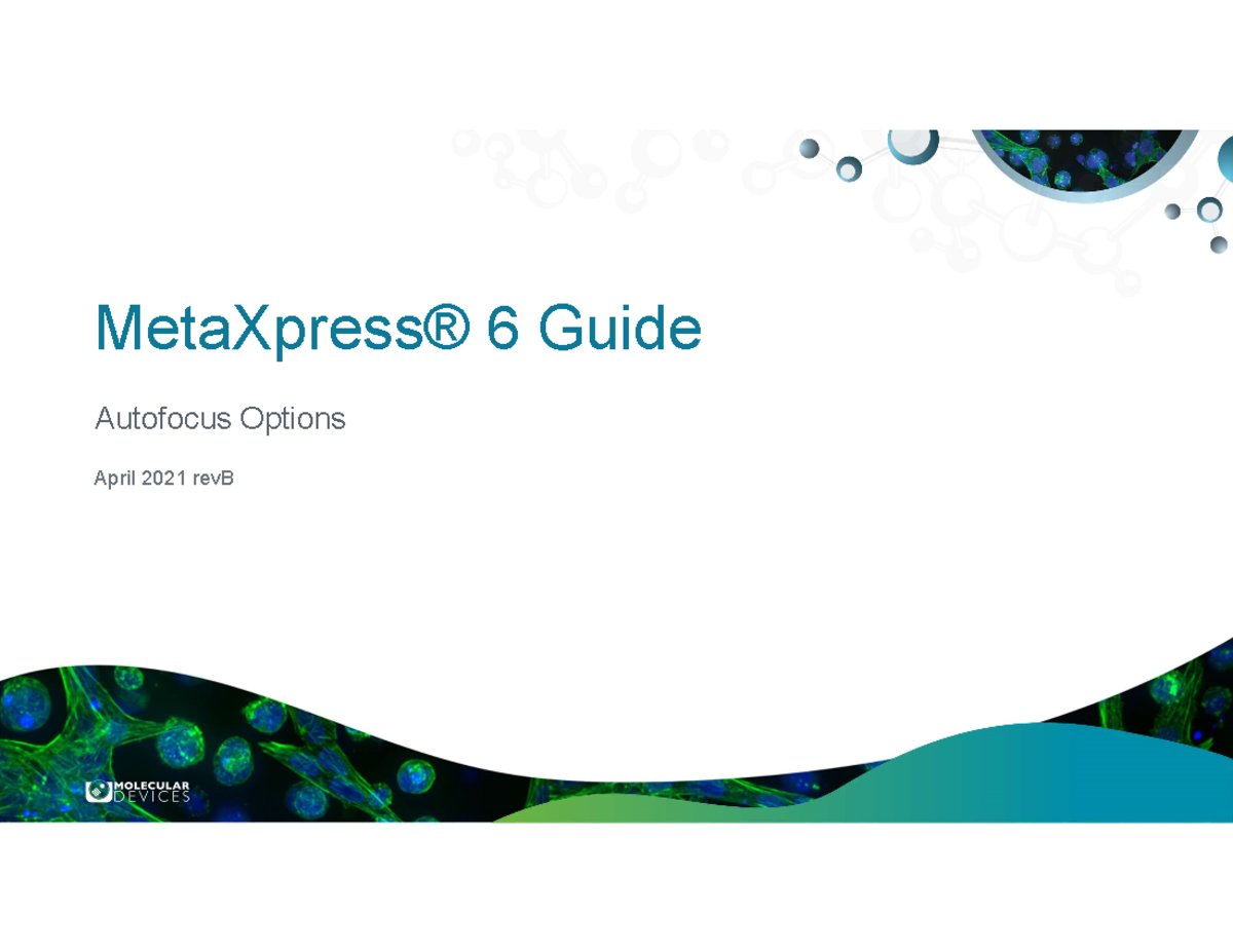Autofocus Options in MetaXpress® 6 Guide - MetaXpress® 6 Guide ...