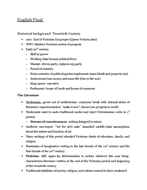 The Victorian Period- English Notes - The Victorian Period (1832- 1901 ...