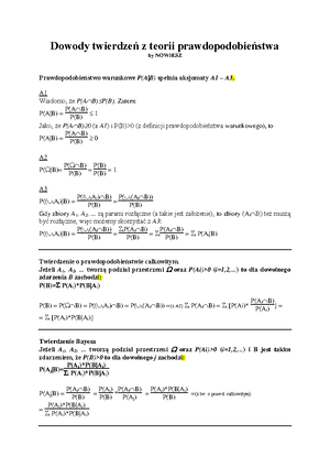 Probabilistyka-i-statystyka - Metody probabilistyczne i statystyka - Studocu