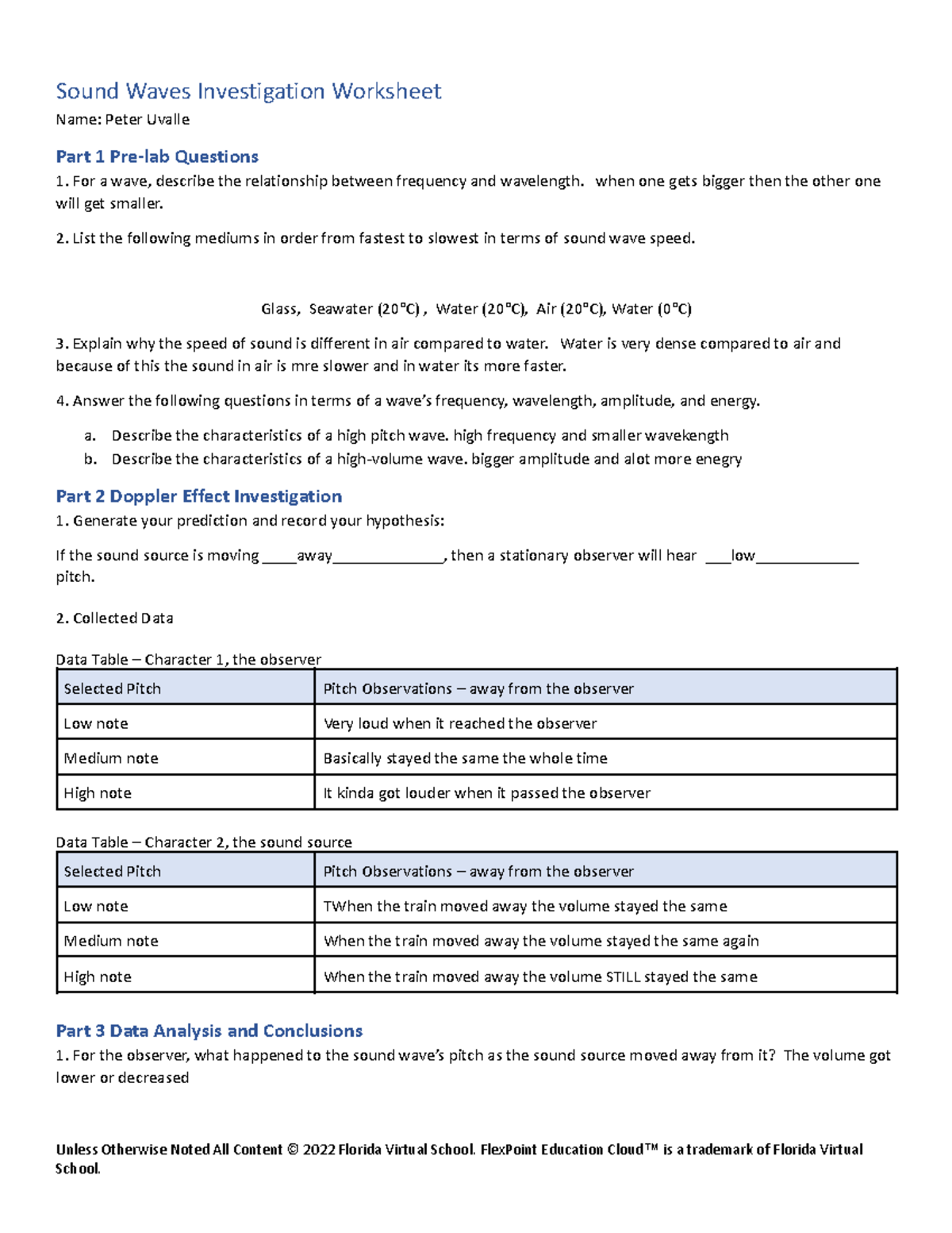 Soundwaves worksheet - Hope this helps - Sound Waves Investigation ...