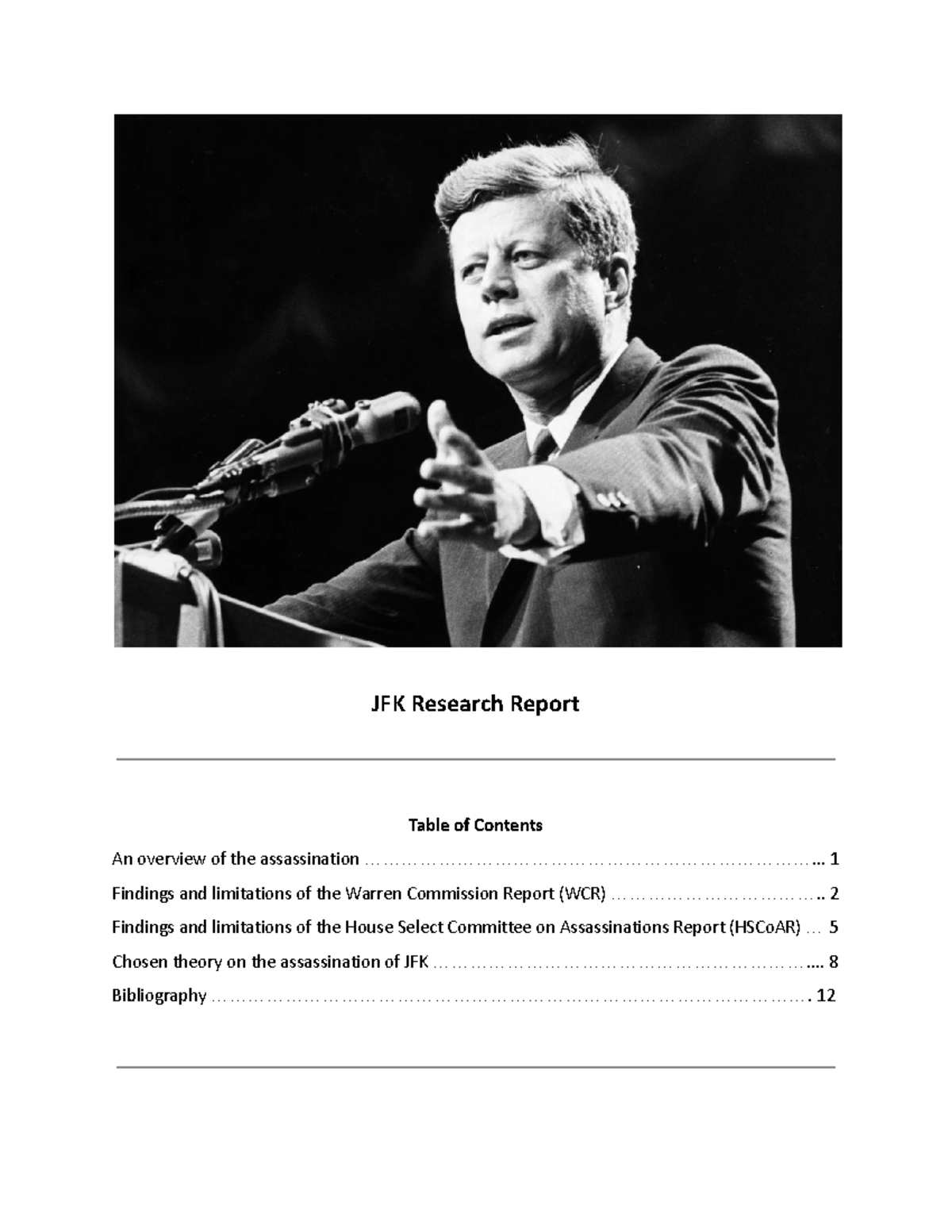 Isabelle Keys - Assessment Task 1 - JFK Report - JFK Research Report ...