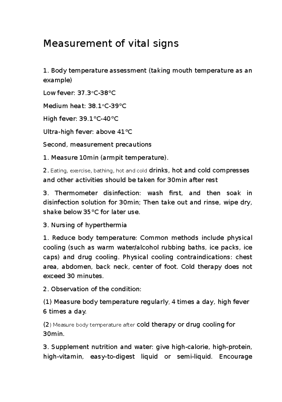 Measurement of vital signs - Measurement of vital signs Body ...