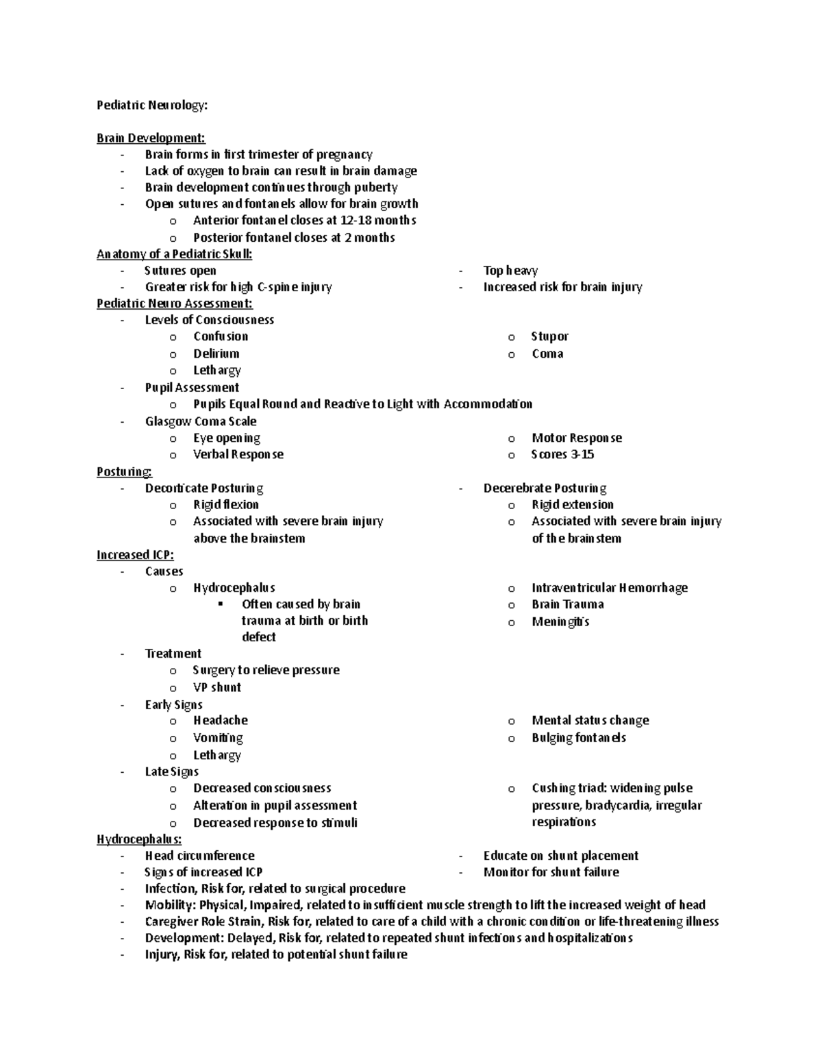 Pediatric Neurology - Outline - Pediatric Neurology: Brain Development ...