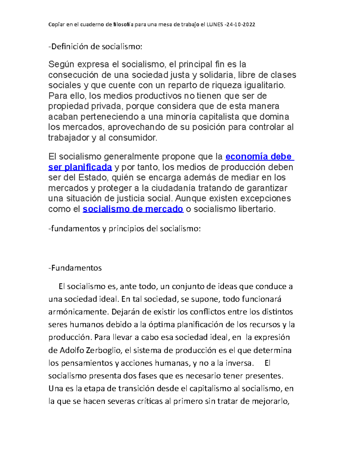 Definicion de socialismo -Definición de socialismo: Según expresa el ...