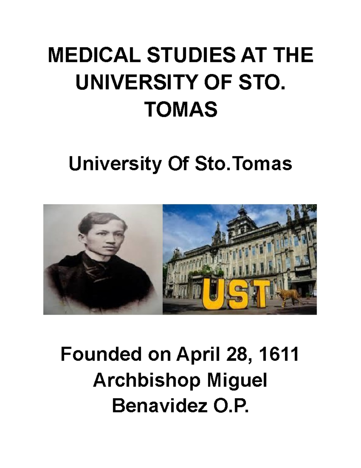 Medical Studies AT THE University OF STO. Tomas - MEDICAL STUDIES AT ...