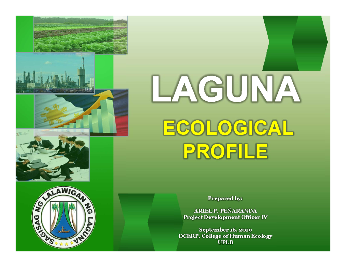 Scribfree - data/information - ECOLOGICAL PROFILE Prepared by: ARIEL P ...