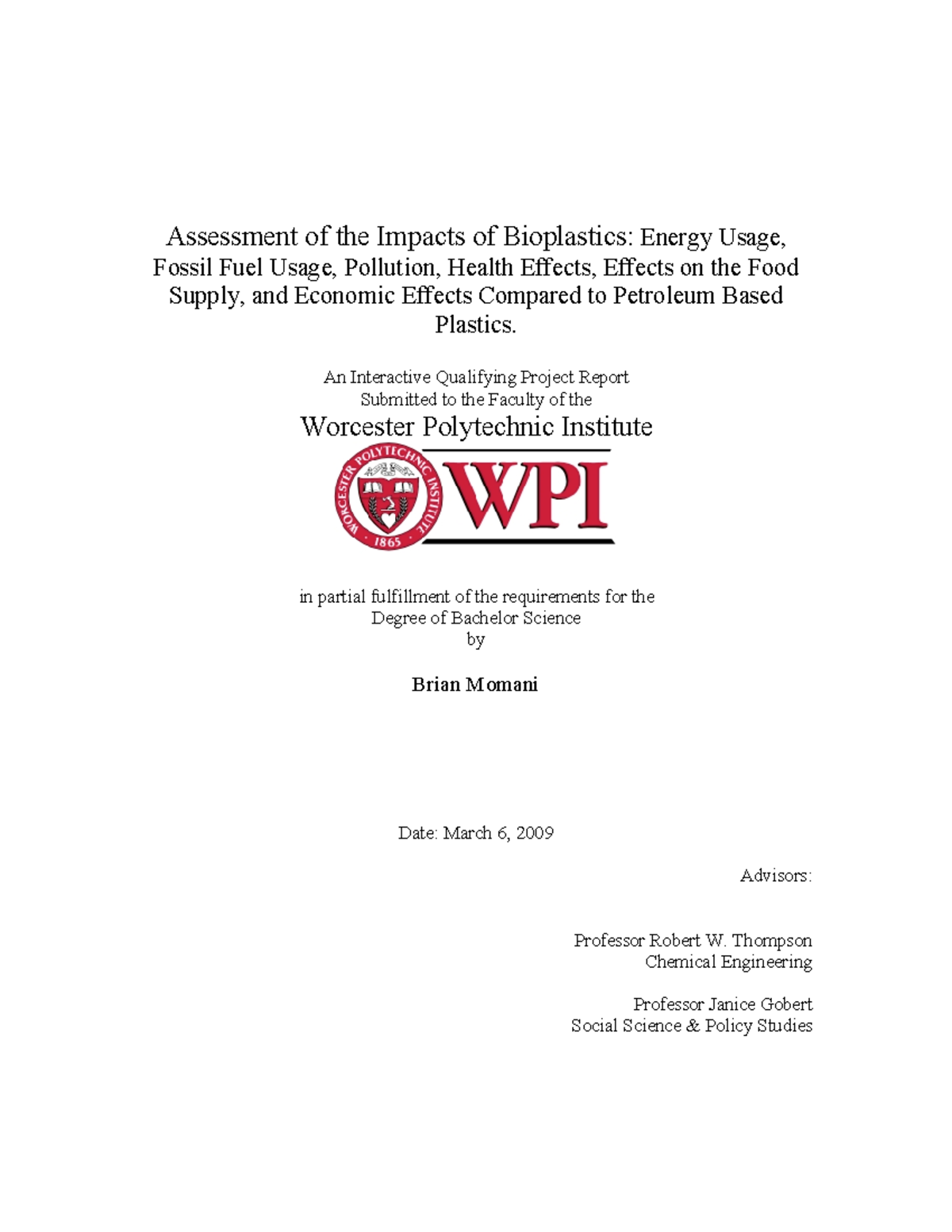 Bioplastics - vdvdvdvd - Assessment of the Impacts of Bioplastics ...