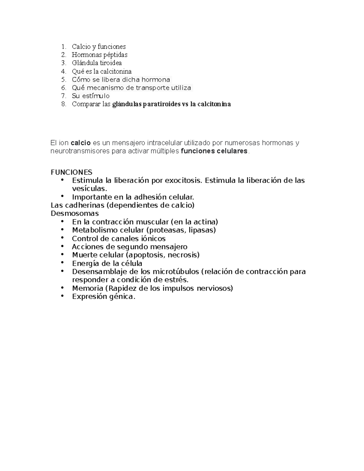 Calcitonina - dfewdsx - Calcio y funciones Hormonas péptidas Glándula ...