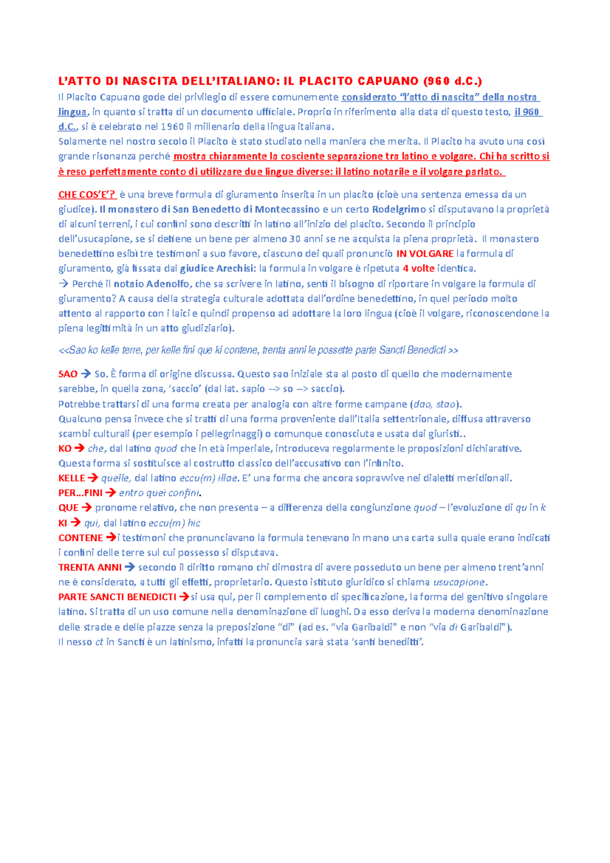 Placito capuano - L’ATTO DI NASCITA DELL’ITALIANO: IL PLACITO CAPUANO ...