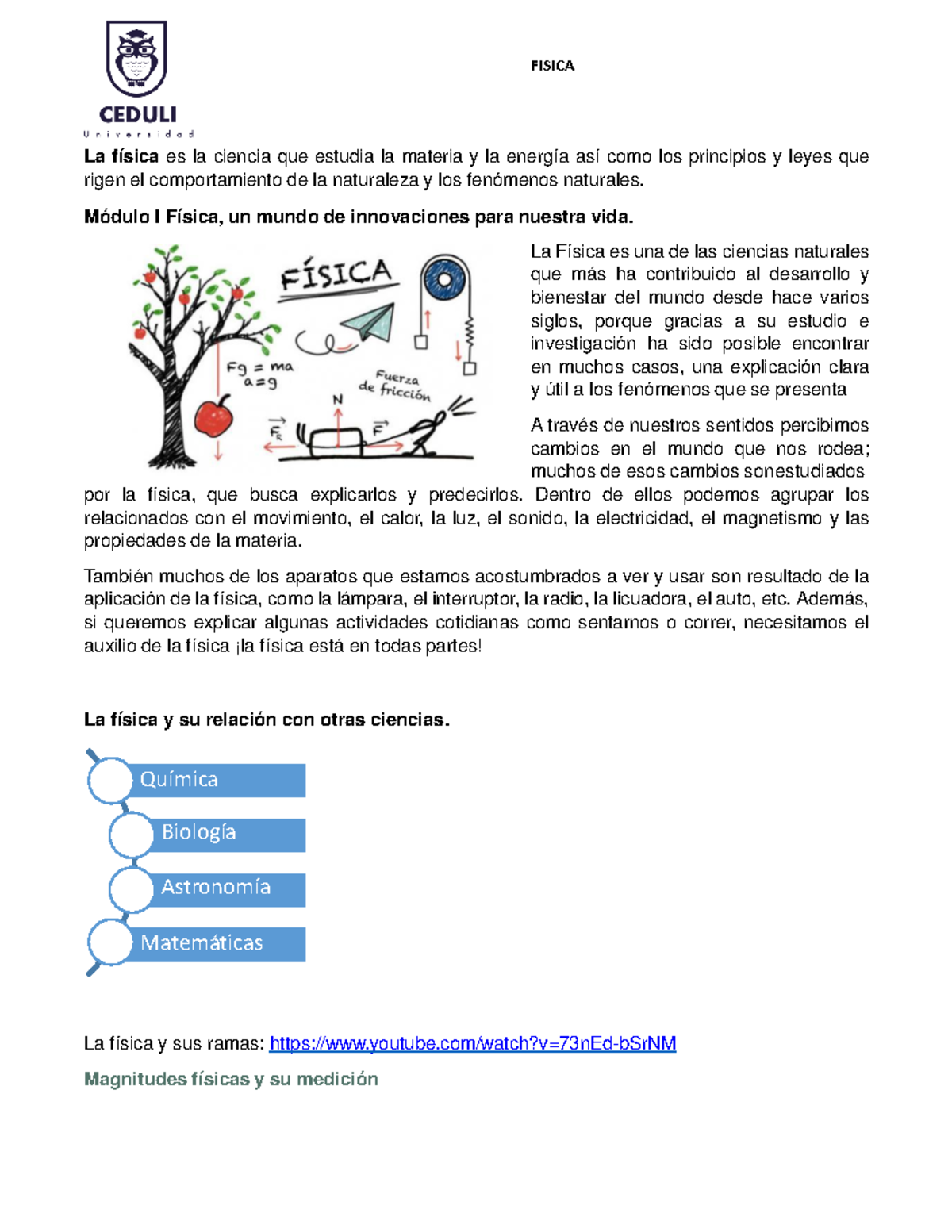 Fisica 7 Semana - material de repaso - 1 La física es la ciencia que ...