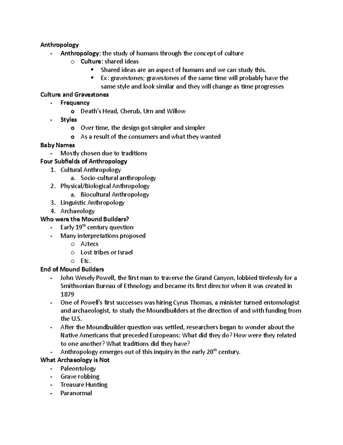 Anthropology Lecture Pt 2 - Anthropology - Anthropology : the study of ...