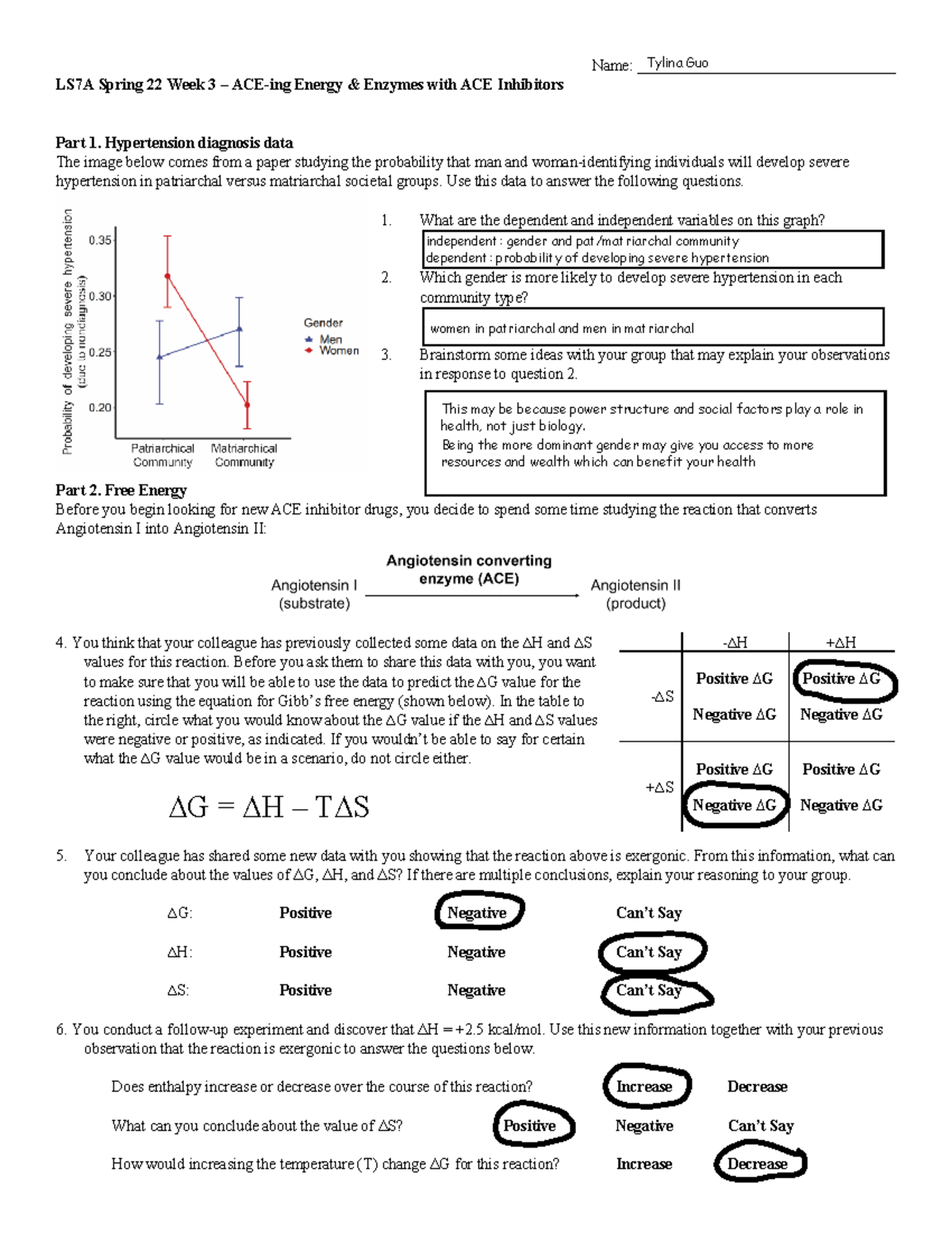 S. ACE Inhibitors Discussion Worksheet Sp22 - Name ...