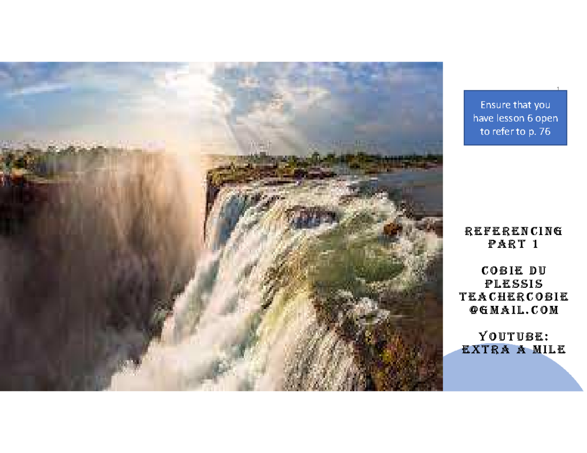 Lesson 6 - referencing - 4 T H C O F F E E ####### R E F E R E N C I N ...