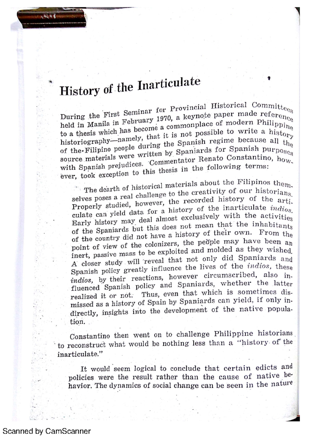 History of the Inarticulate William Henry Scott - Law - Studocu