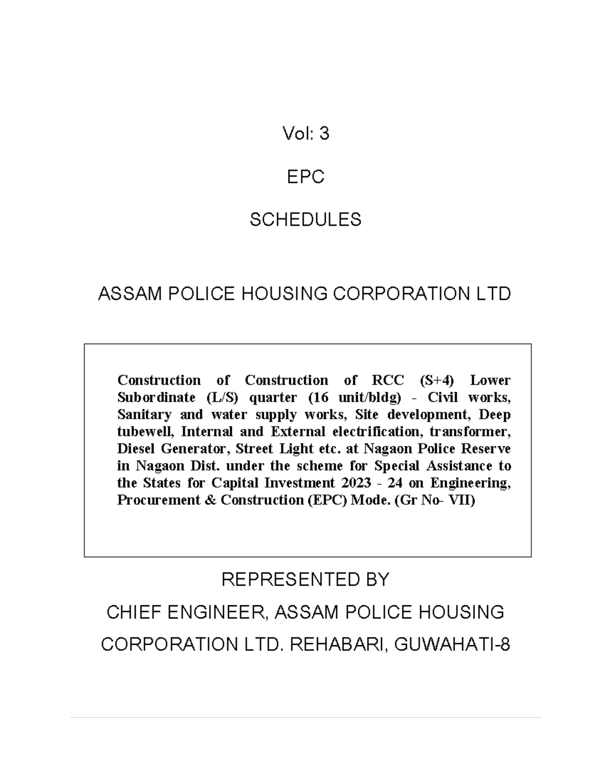 Nagaon Schedule merged - Vol: 3 EPC SCHEDULES ASSAM POLICE HOUSING ...