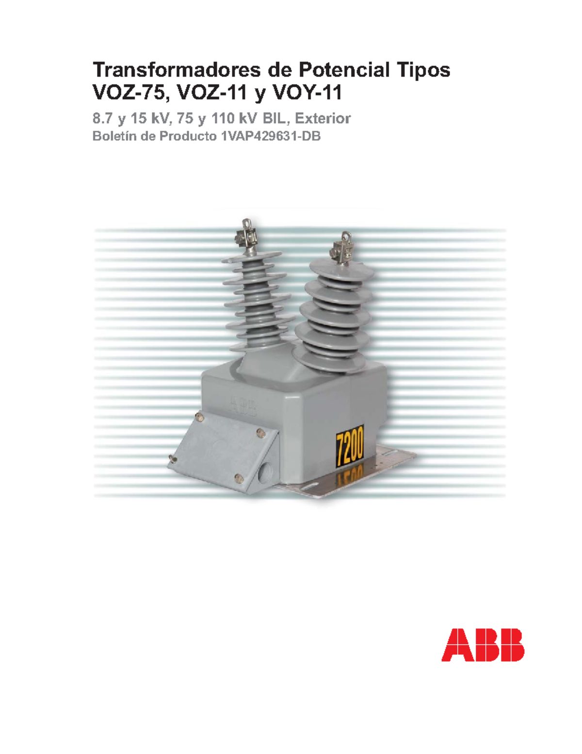 Catalogo ABB - Catálogo abb - Transformadores de Potencial Tipos VOZ-75 ...