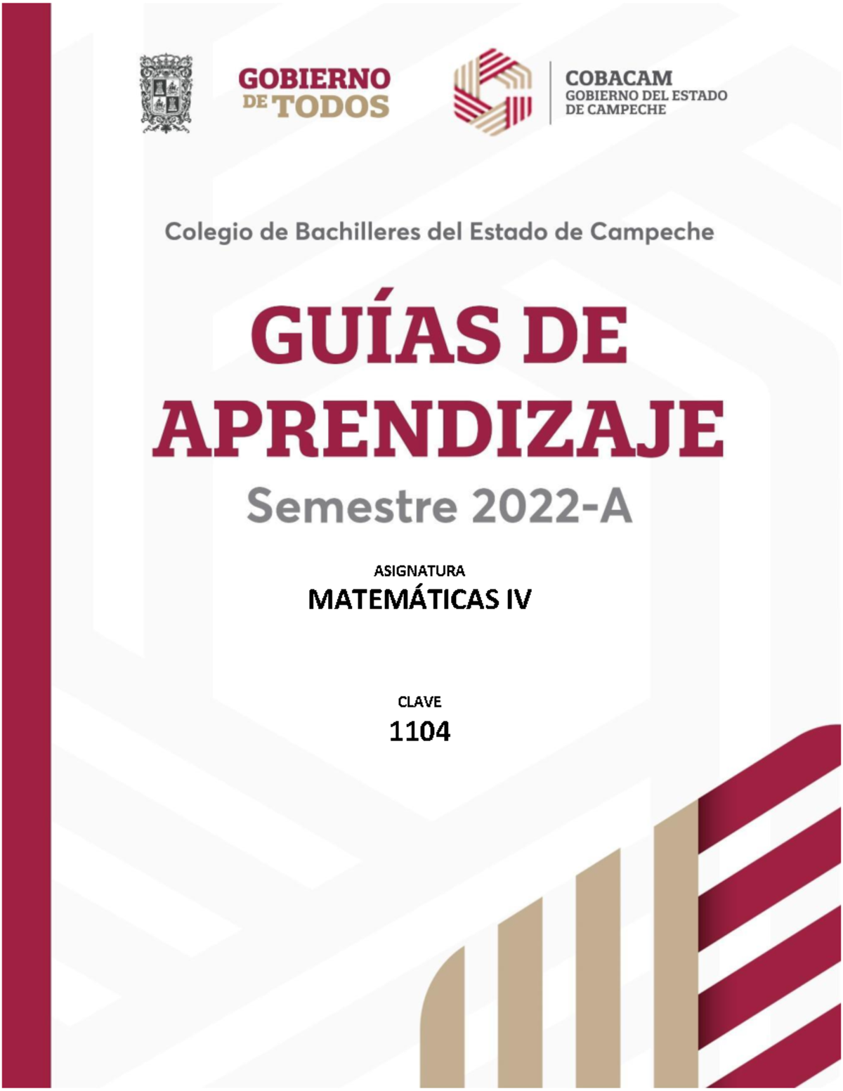 Gd A4-1104 Matemáticas IV - ASIGNATURA MATEMÁTICAS IV CLAVE 1104 ...