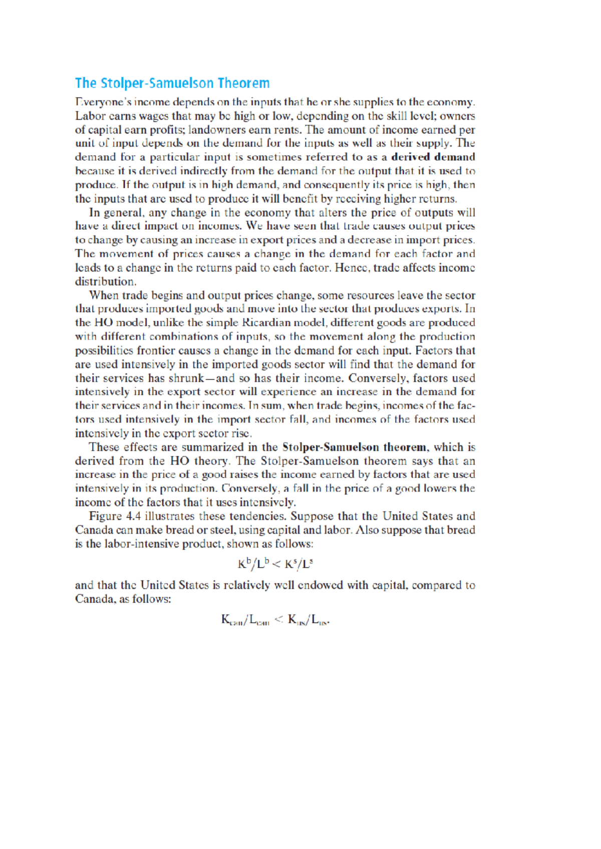 The Stolper-Samuelson Theorem - Economics - Studocu