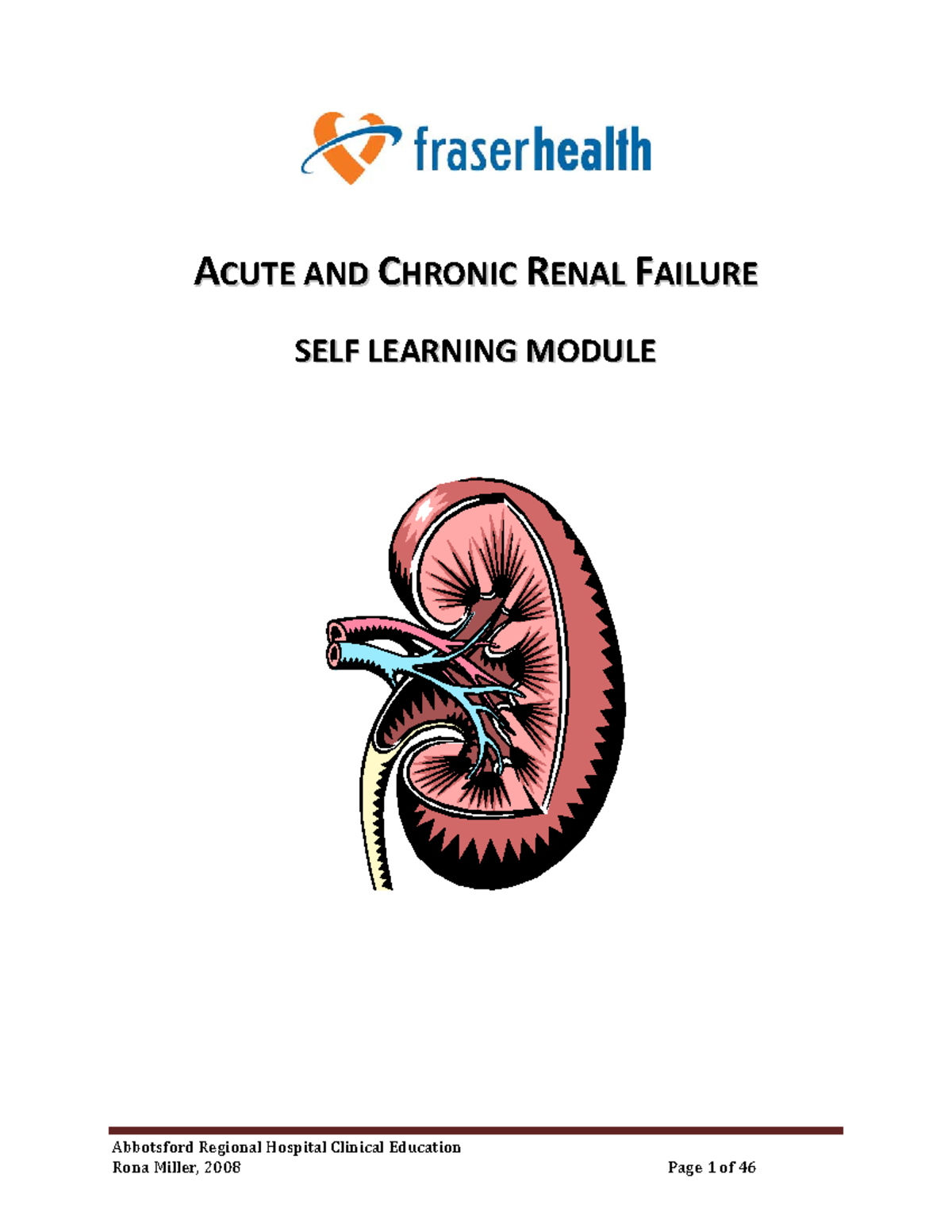 S 7 Acute and Chronic Renal Failure Self Learning Module - Abbotsford ...