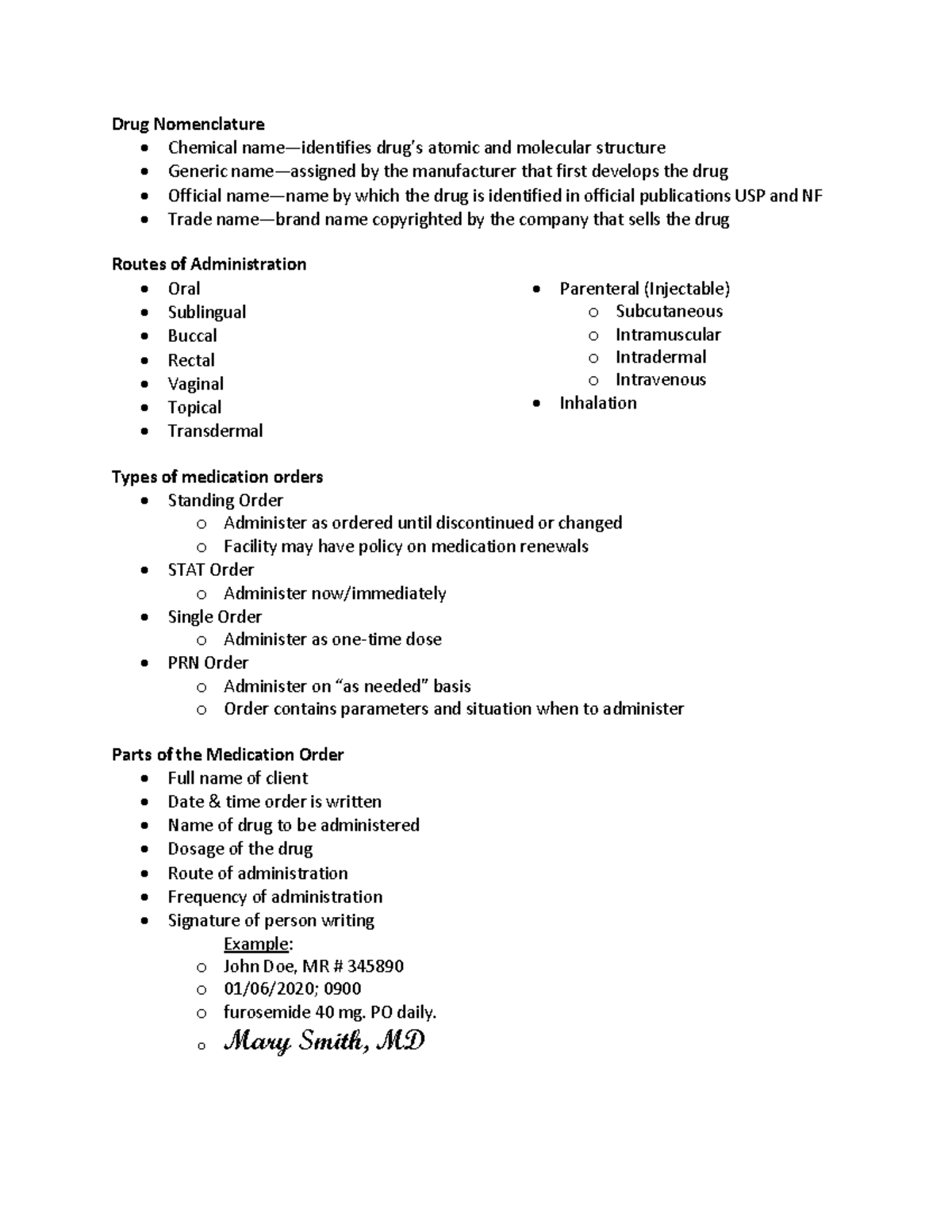 Medication Administration - Drug Nomenclature - Chemical name ...
