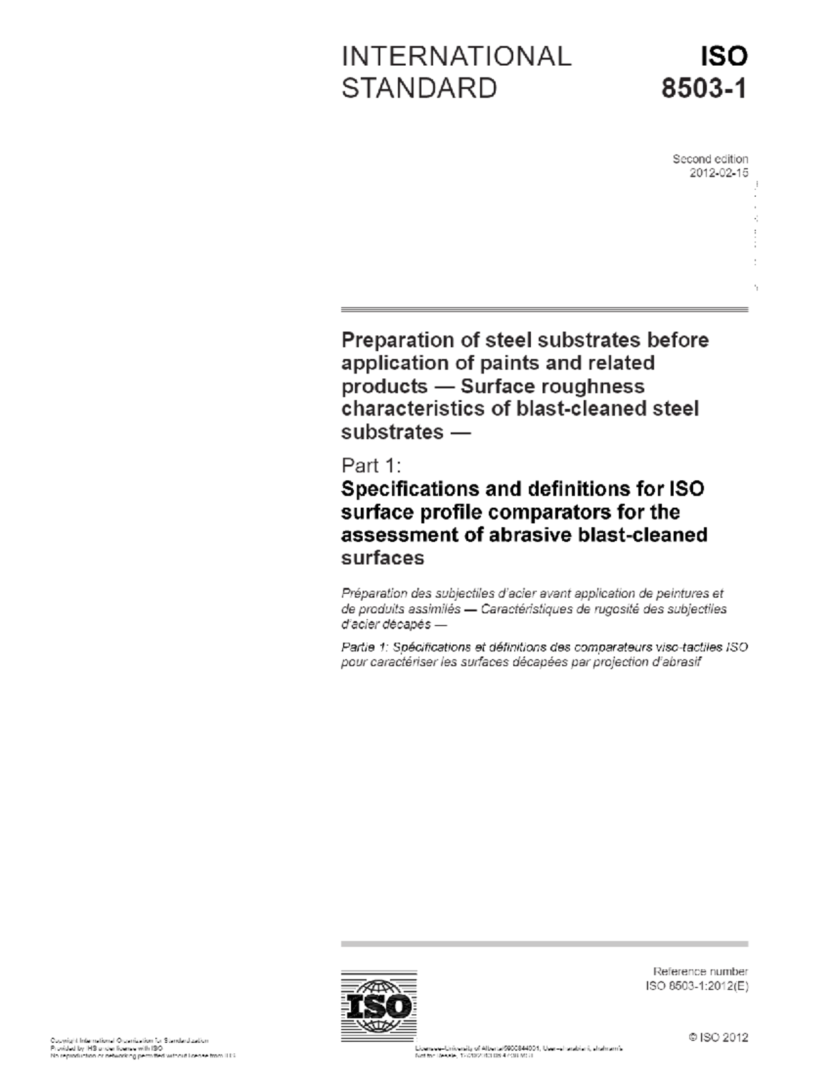 ISO 8503-1 TOAZ - Engineering Mechanics - Studocu