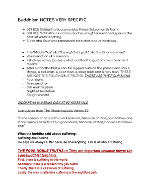 Students of religion 1 unit notes buddhism and hinduism - Need to be ...