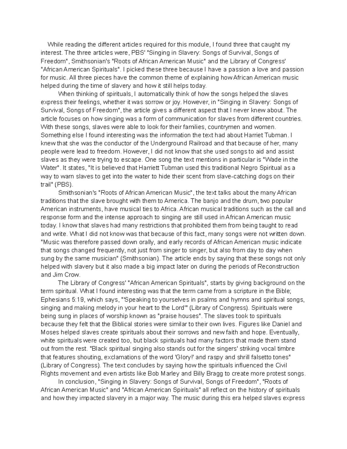 Reading response 1 - While reading the different articles required for ...