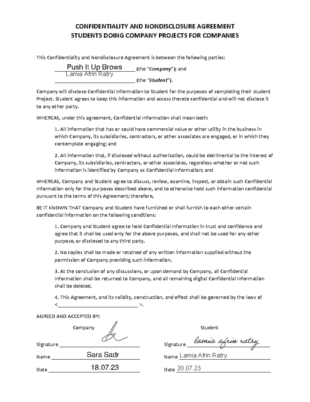 Client PIUB - UCW NDA - Dmi exam - MRKT 621 - UCW - Studocu