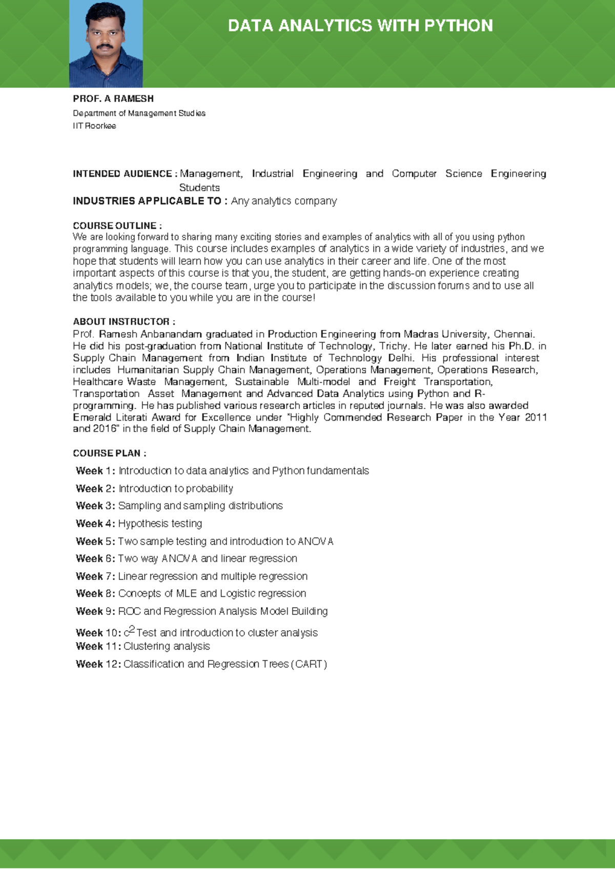 106107220 - DATA ANALYTICS WITH PYTHON PROF. A RAMESH Department of ...