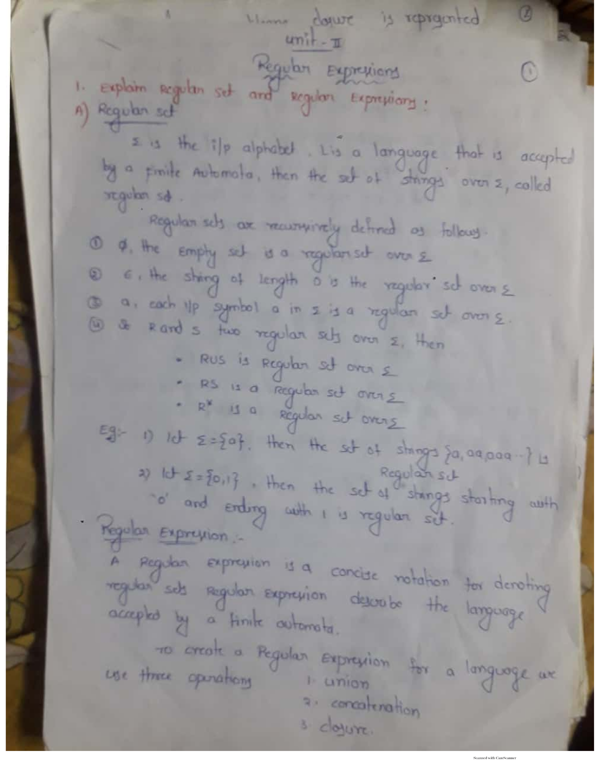 FLAT UNIT-II - Computer science - Studocu