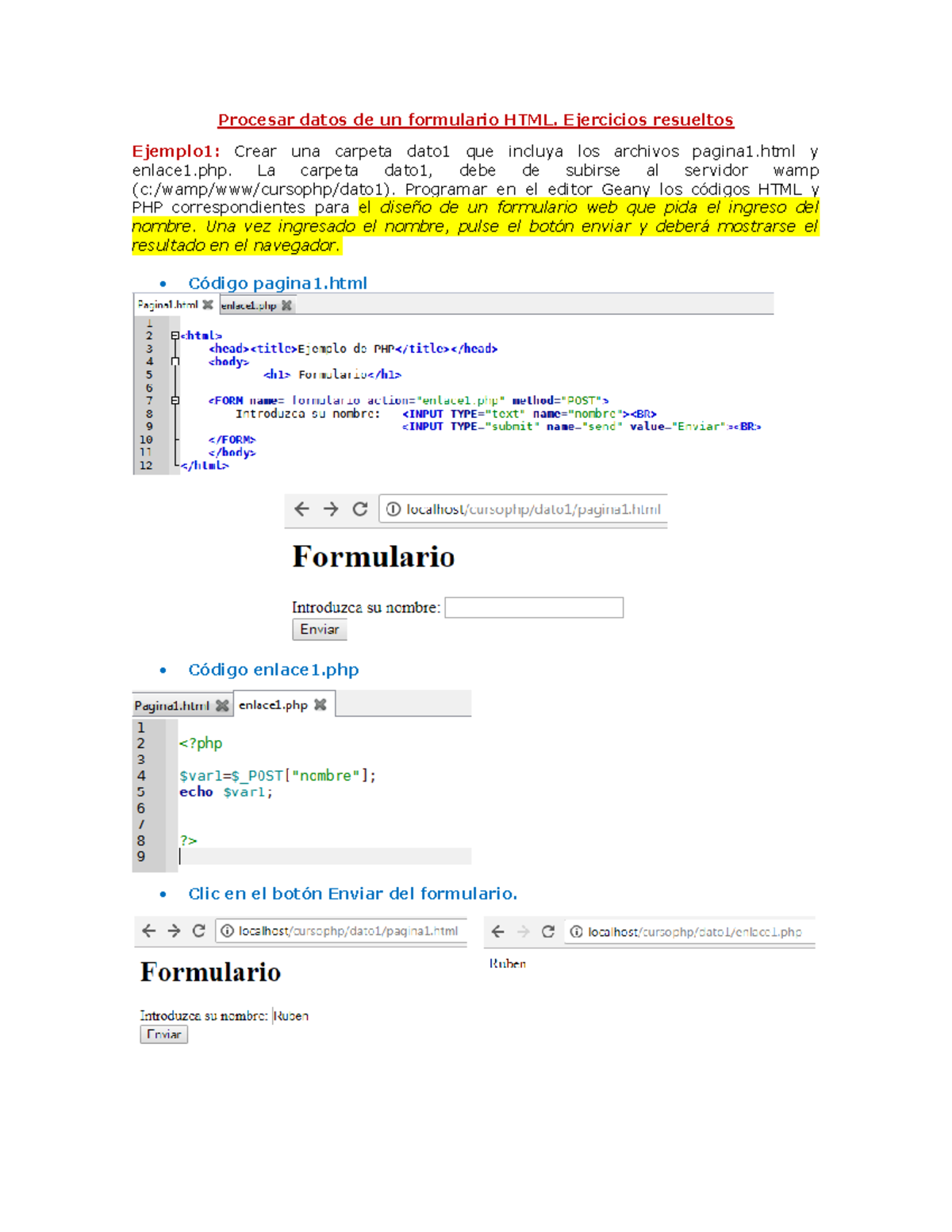 Semana 11 2 - Procesar datos de un formulario HTML. Ejercicios ...