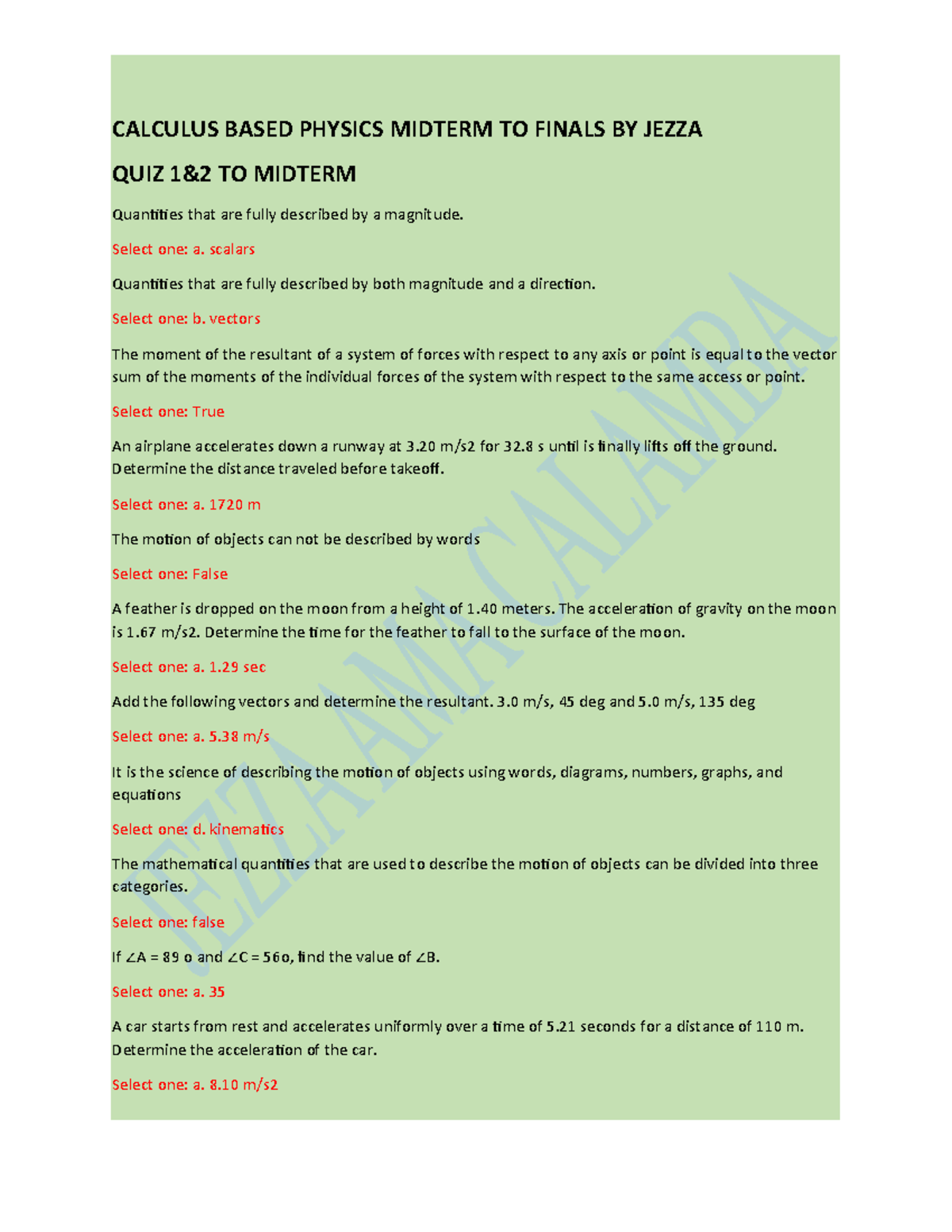 Document (25) - make it a lesson - CALCULUS BASED PHYSICS MIDTERM TO ...