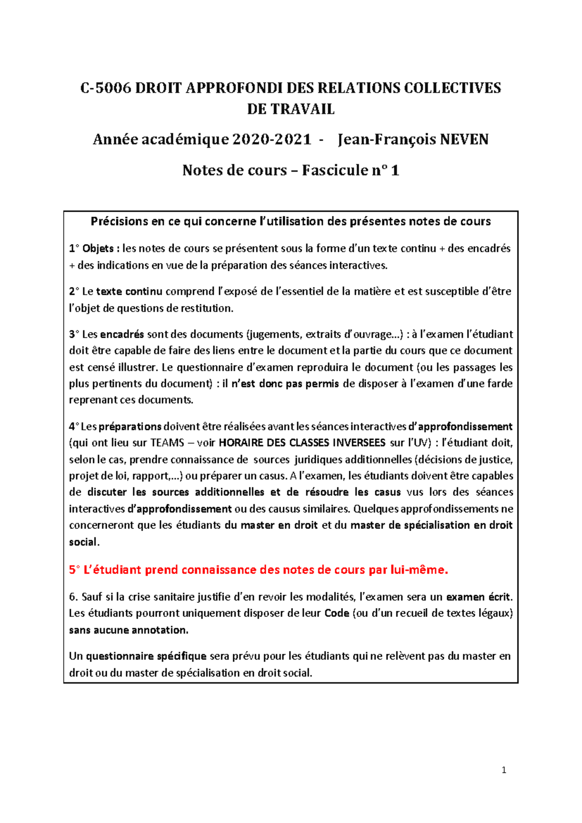 Cours DE Droit Collective DU Travail Compilation - C-5006 DROIT ...