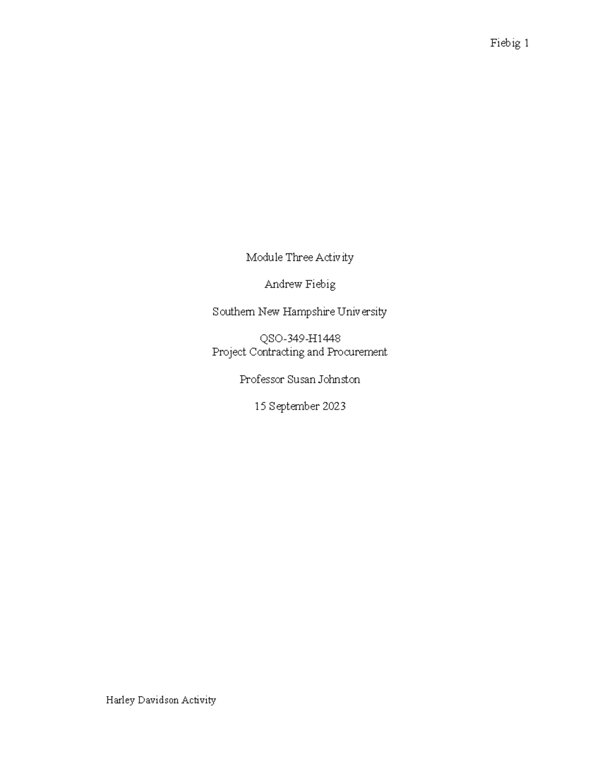 QSO 349 Module 3 Activity - Module Three Activity Andrew Fiebig ...