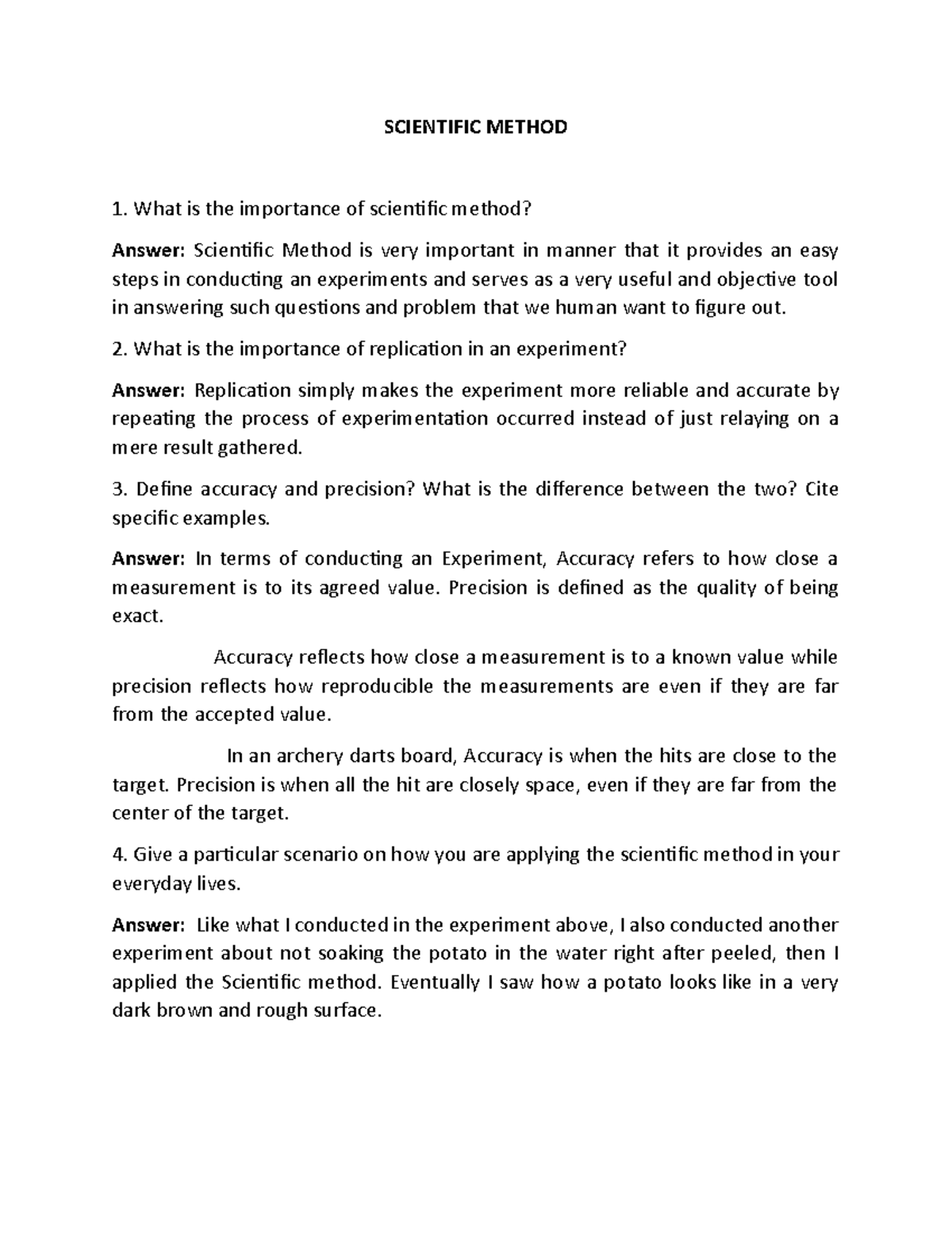 Botany 1100 Scientific Method - SCIENTIFIC METHOD What is the ...