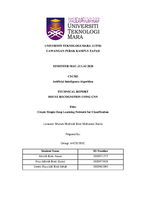 Topic 4 - Evolutionary Algorithm - CSC583 – Artificial Intelligence Algorithms Topic 4 – - Studocu