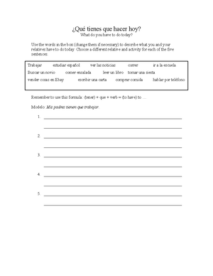 Ser Review and Practice - El verbo SER The verb ser is one of two verbs ...