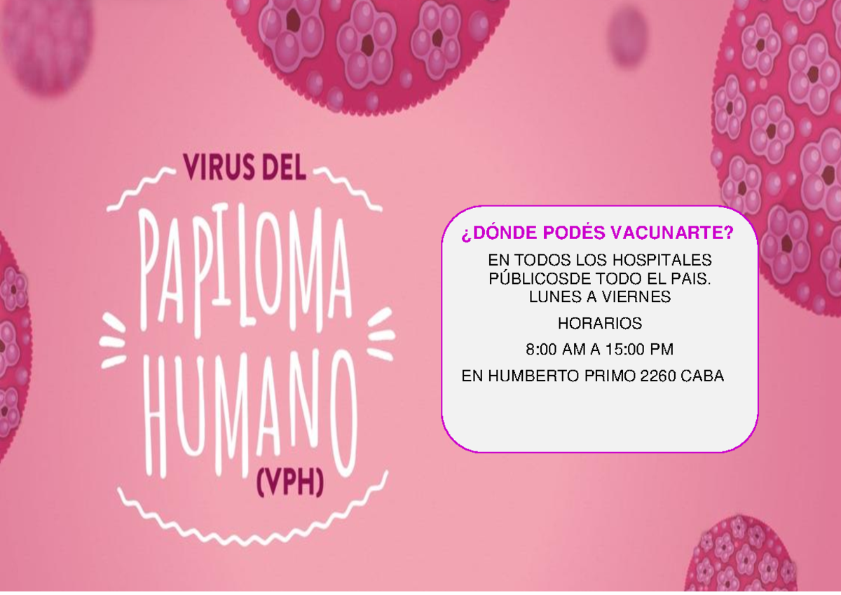 Folleto vph - virus del papiloma humano - ¿DÓNDE PODÉS VACUNARTE? EN ...