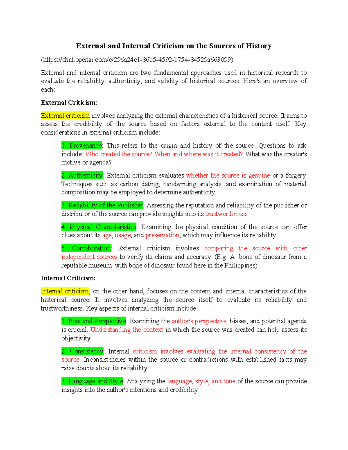 6 - Write - External and Internal Criticism on the Sources of History ...