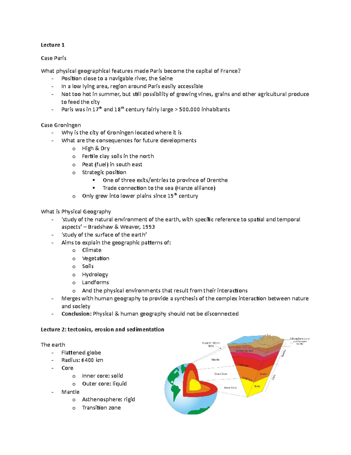 Physical Geography lecture notes Mid term 21/22 - Lecture 1 Case Paris ...