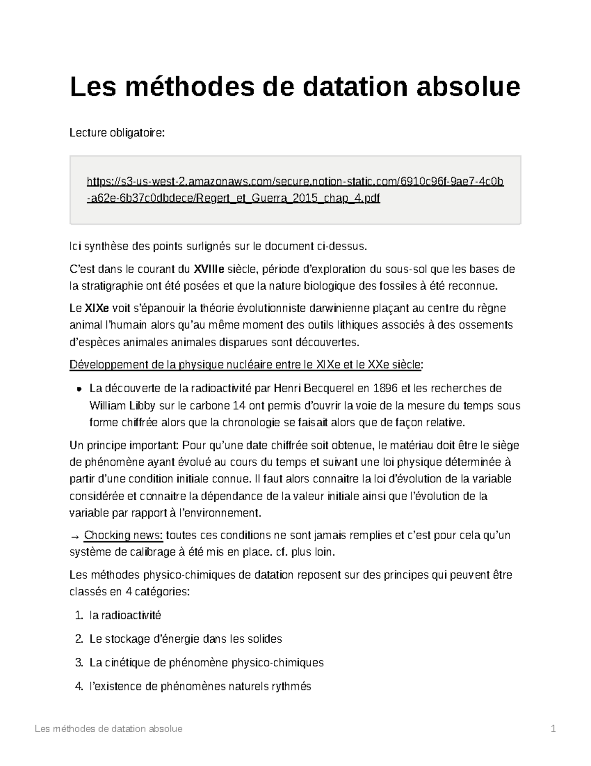 Les mthodes de datation absolue - Les méthodes de datation absolue Lecture obligatoire: - Studocu