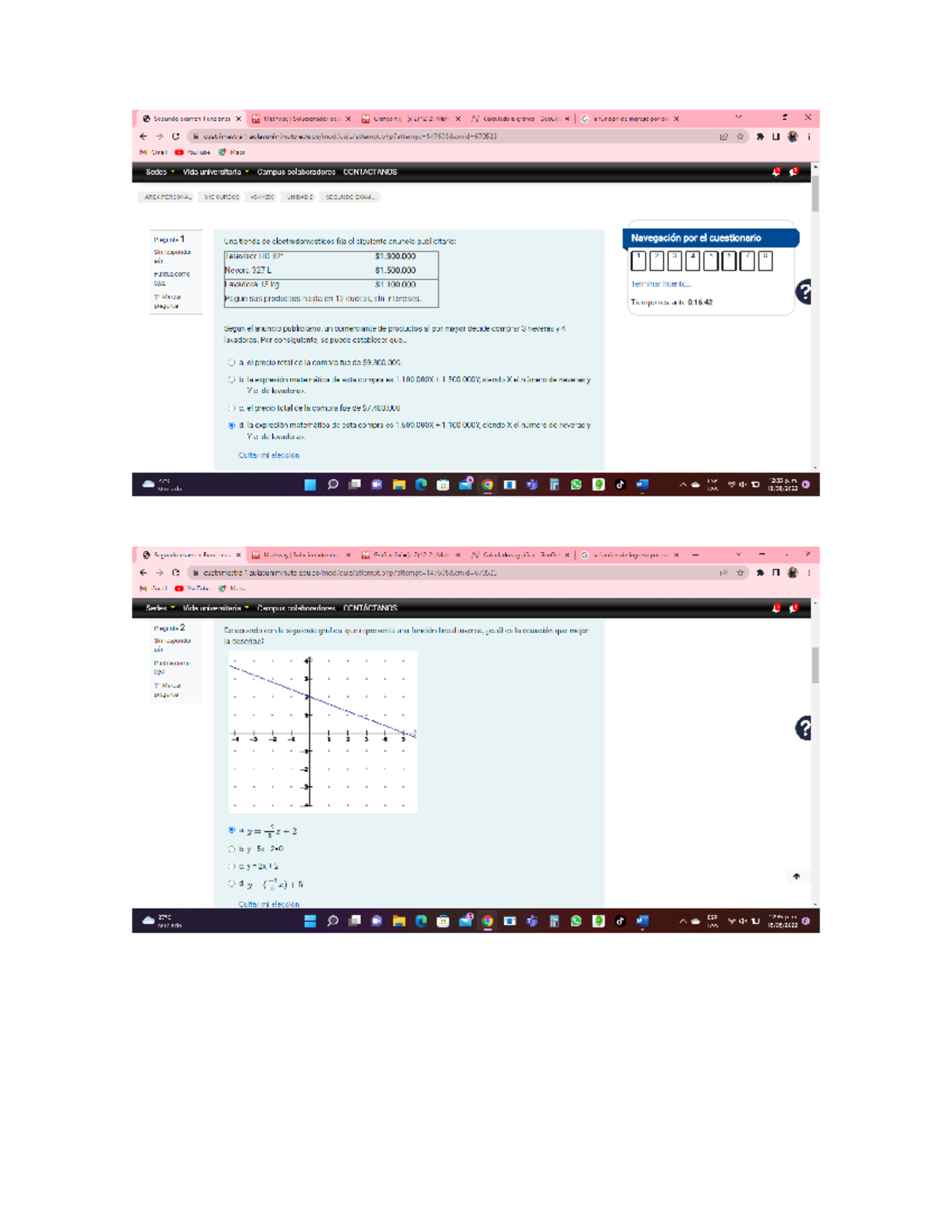 Examen mate funciones - primer parcial - Matemáticas - Studocu
