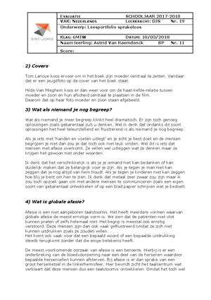 Leesdossier 1 - het kortverhaal - Naam: Klas: WEWO Schooljaar: Vak ...