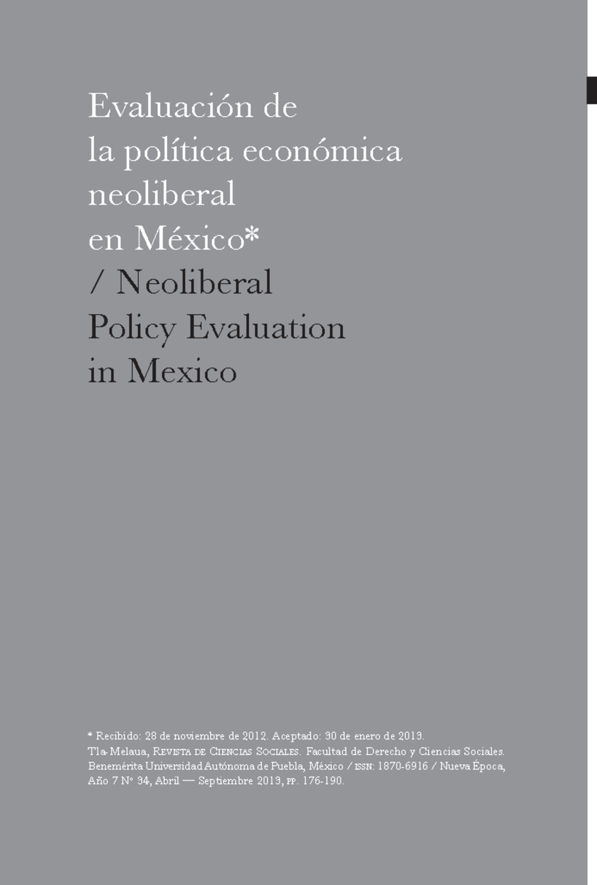 Dialnet-Evaluacion De La Politica Economica Neoliberal En Mexico ...