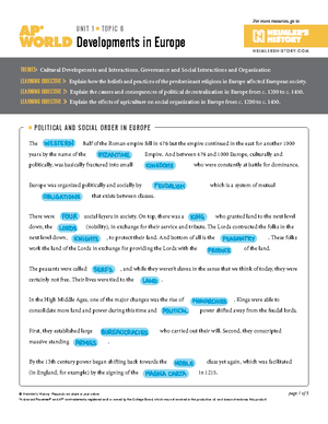 Heimler's History: AP World Unit 1 Topic 1 Noteguides - H E I M L E R S ...