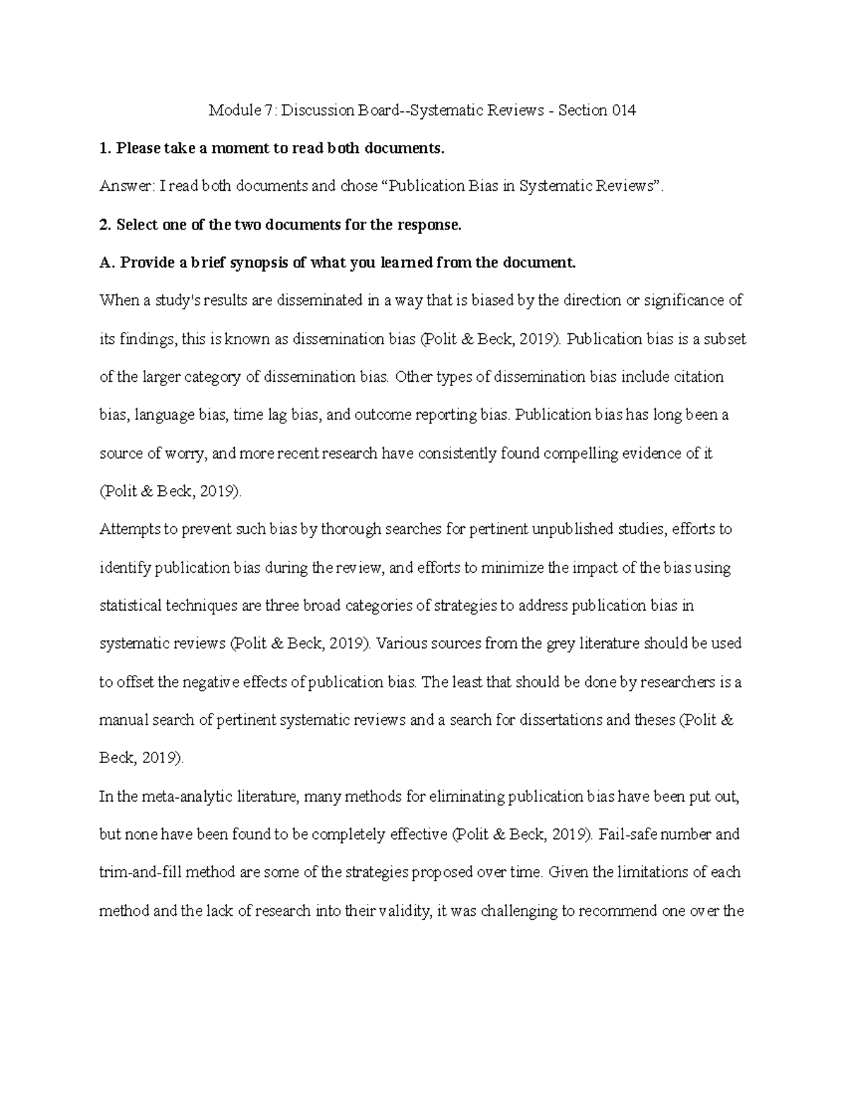 Module 7-discussion - Coursework - Module 7: Discussion Board ...