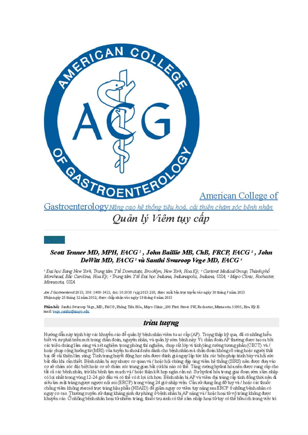 Quản lý viêm tụy cấp 2016-Google dịch - American College of ...