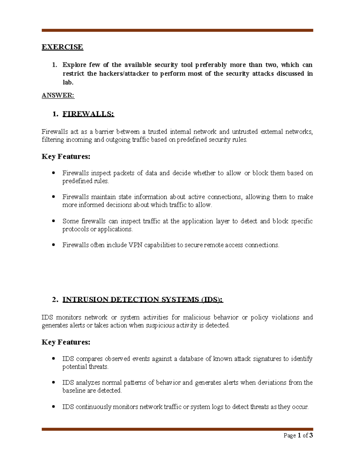 Lab1 - EXERCISE 1. Explore few of the available security tool ...