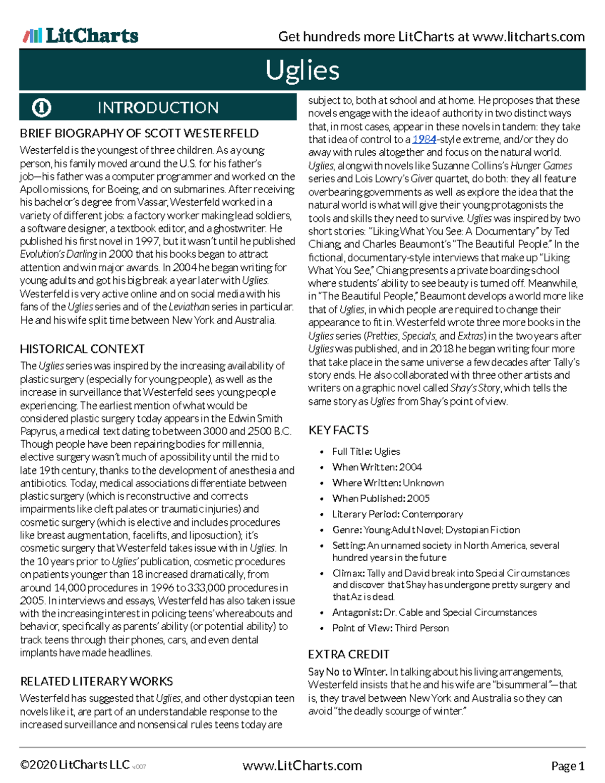 Uglies-Lit Chart 1 - The document reflects a user-driven evolution of ...